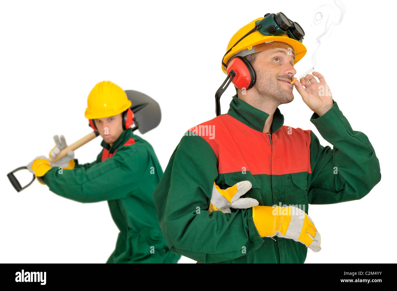 Construction workers smoking hi-res stock photography and images - Alamy