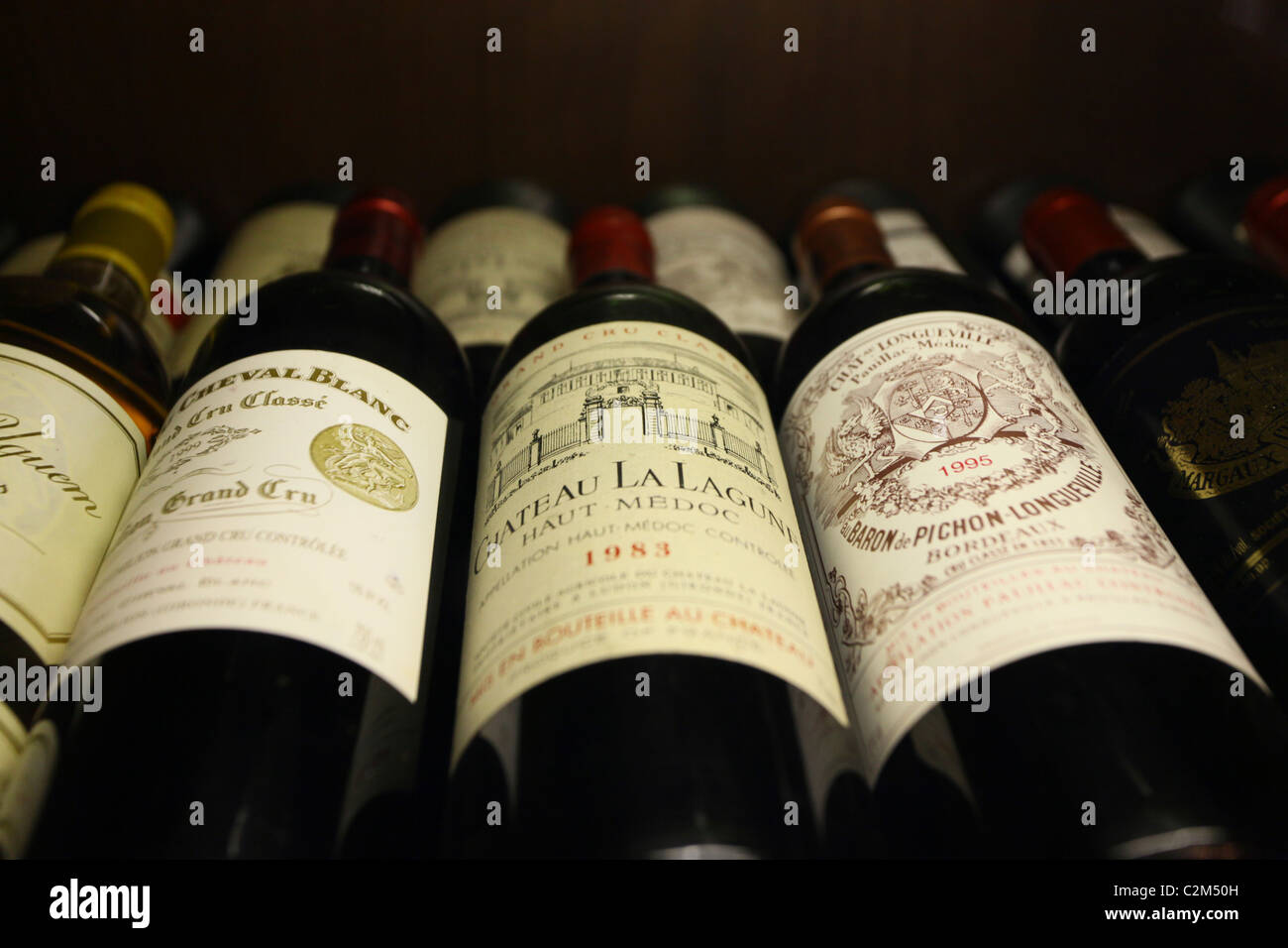 Bottles of Red wine from France Stock Photo - Alamy