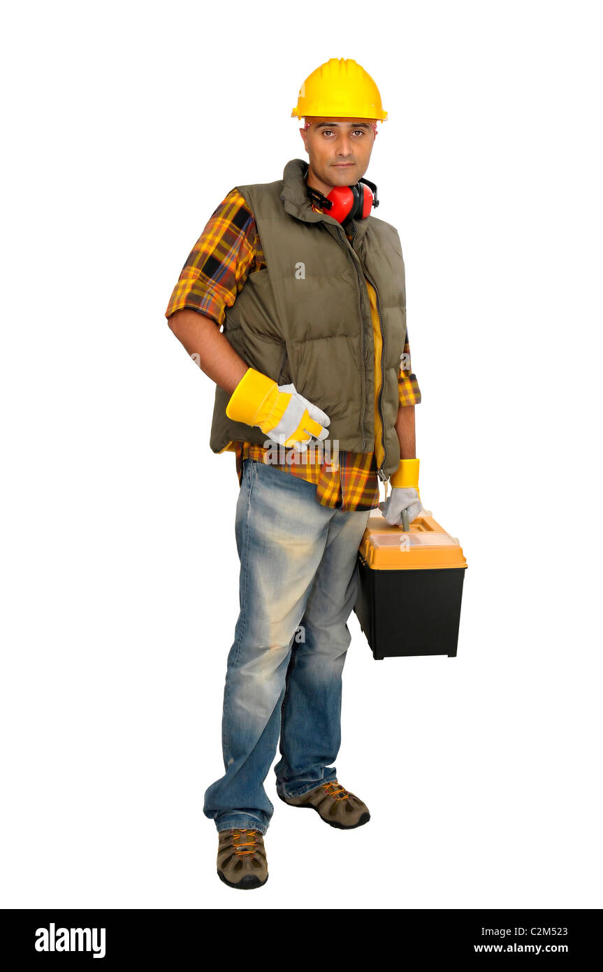 Male worker tools box Cut Out Stock Images & Pictures - Alamy