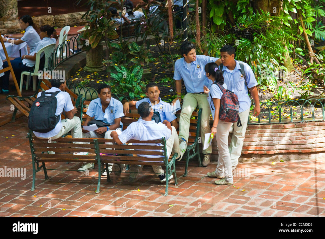 Students at Rafael Nunez University, Cartagena, Colombia Stock Photo ...