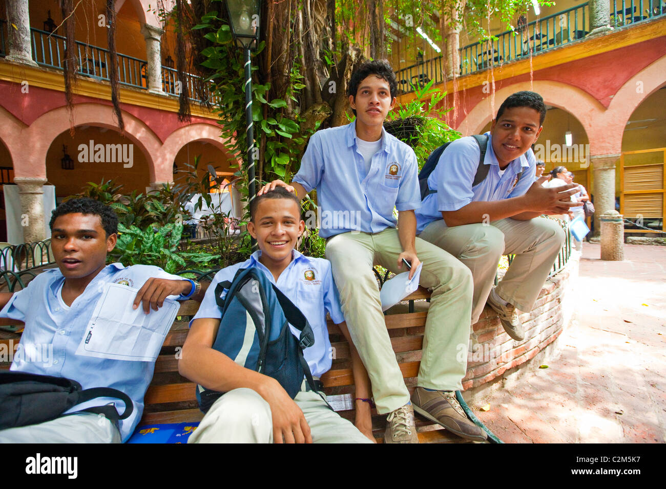 Students at Rafael Nunez University, Cartagena, Colombia Stock Photo ...