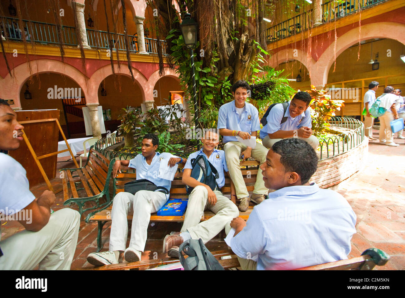 Students at Rafael Nunez University, Cartagena, Colombia Stock Photo ...