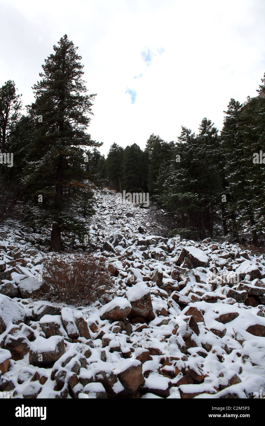 SNOW IN THE FLATIRONS MOUNTAINS BOULDER USA 10 November 2010 Stock ...