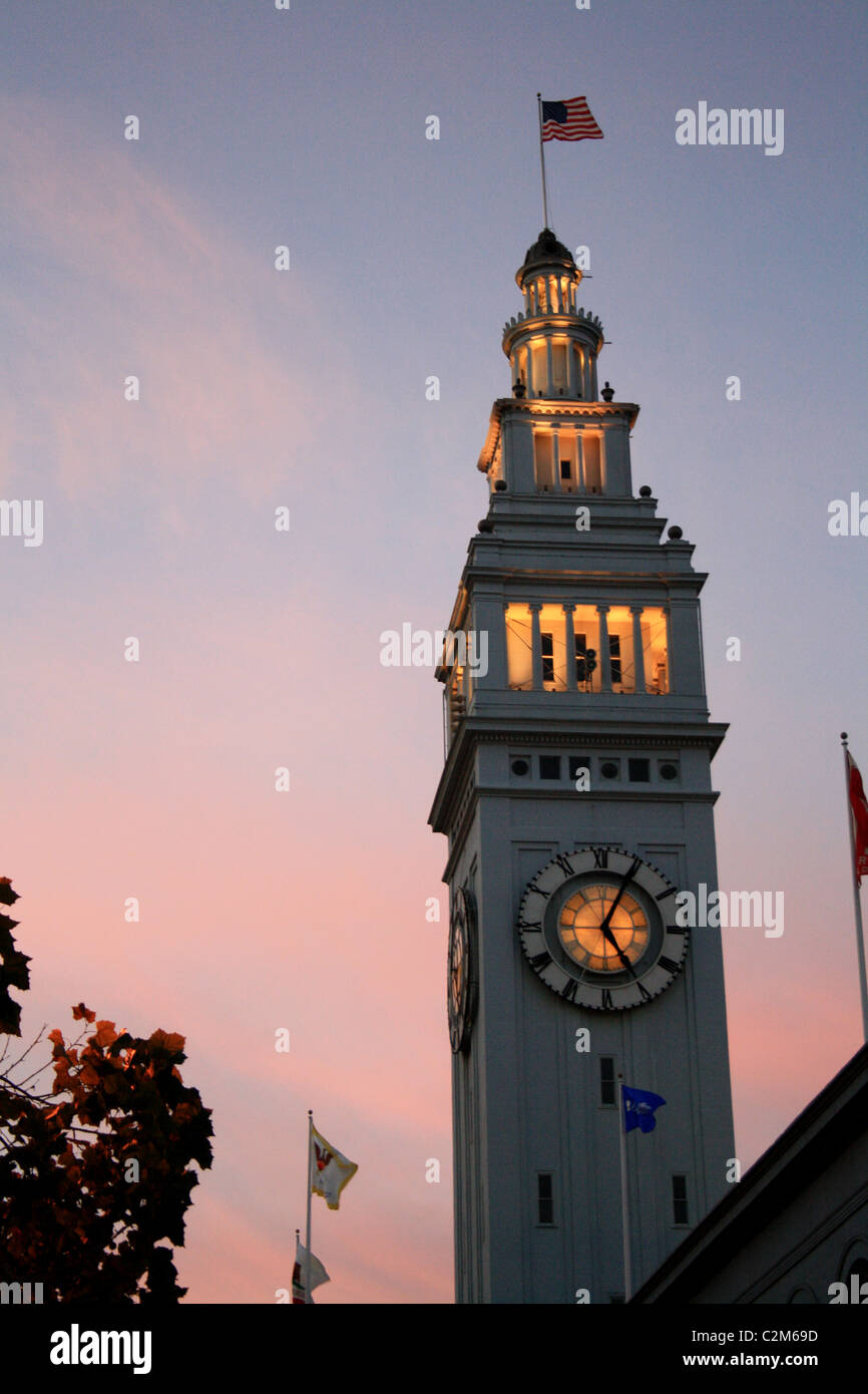 FERRY BUILDING CLOCK TOWER SAN FRANCISCO USA 10 November 2010 Stock ...