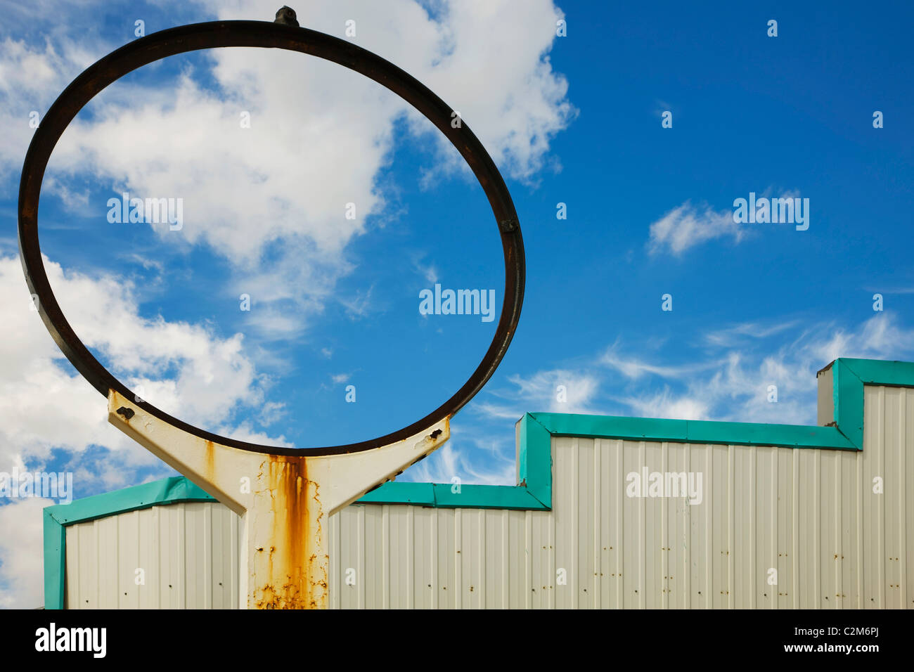 Alberta, Canada; The Frame Of An Old Road Sign Stock Photo - Alamy