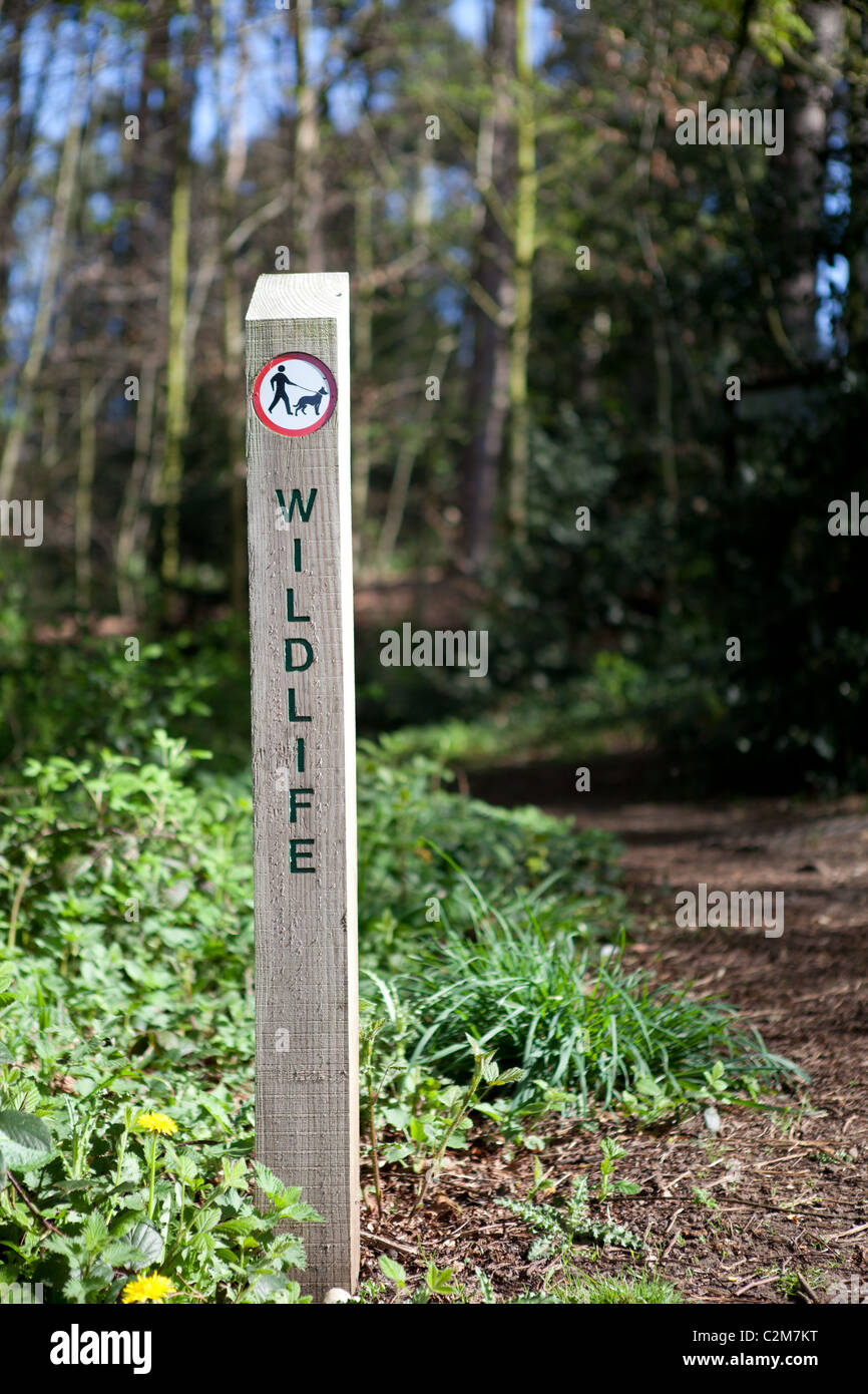 Nature Reserve Marker Post Stock Photo - Alamy