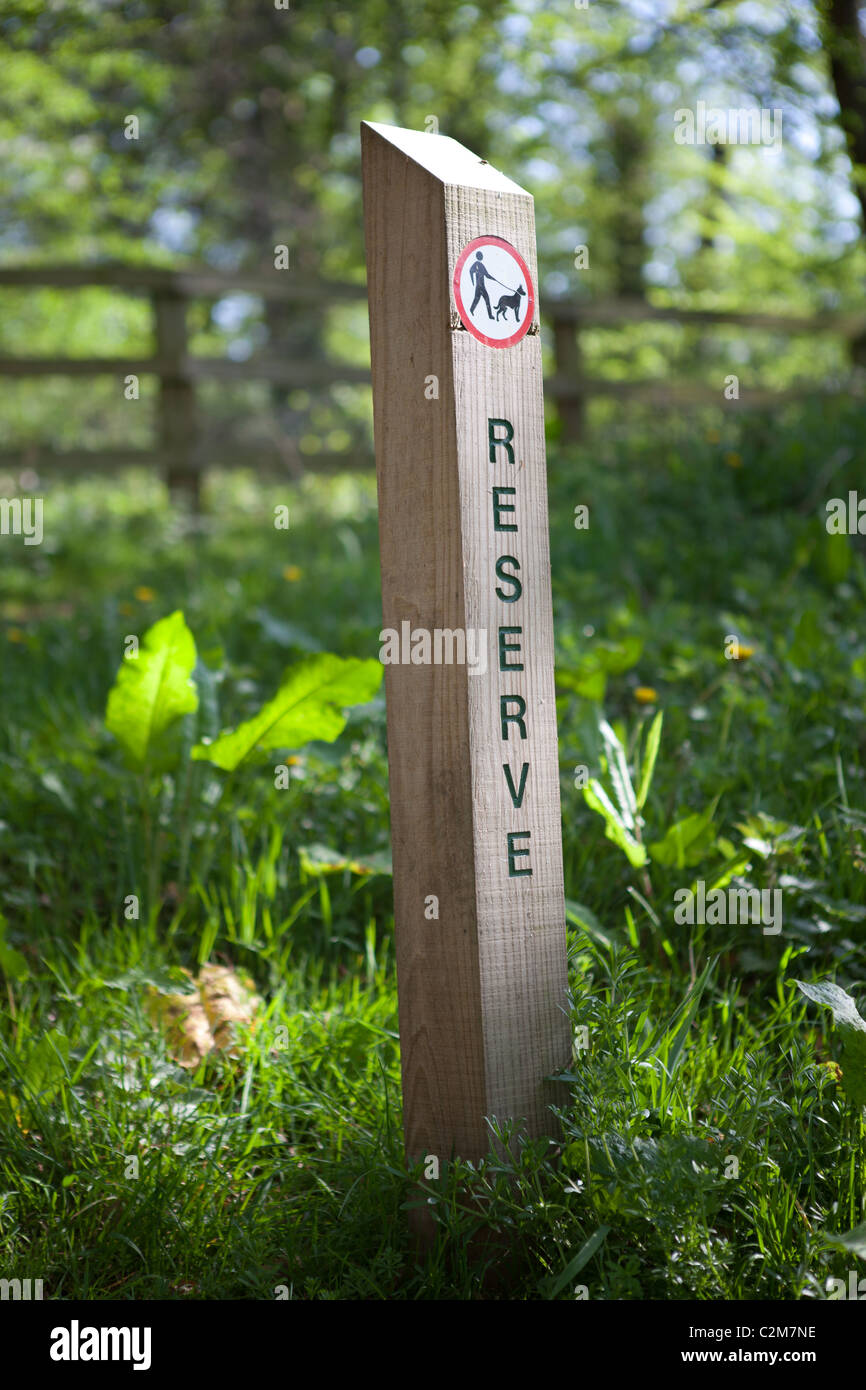Nature Reserve Marker Post Stock Photo - Alamy
