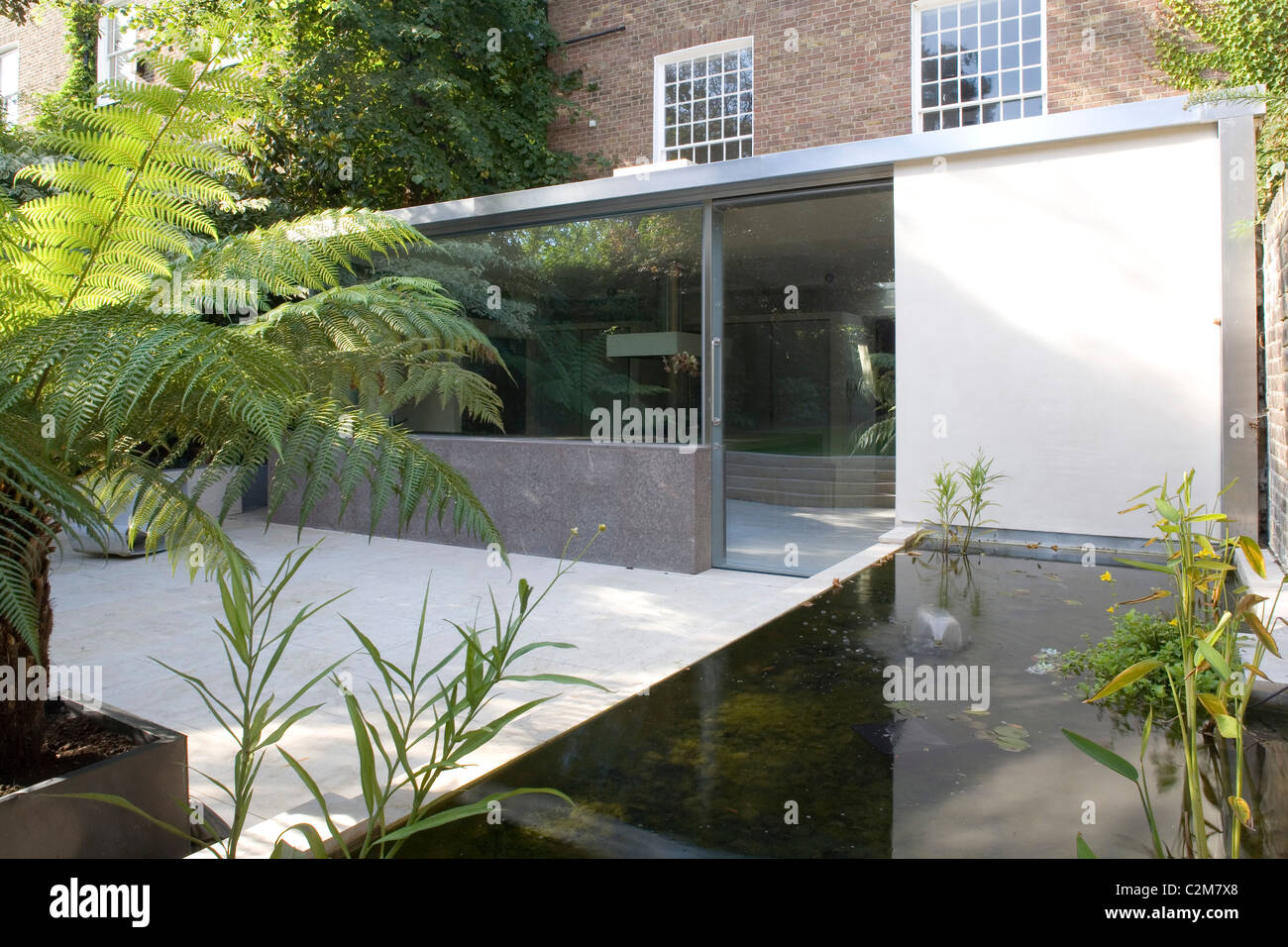 Pavilion extension, rear entrance Stock Photo - Alamy