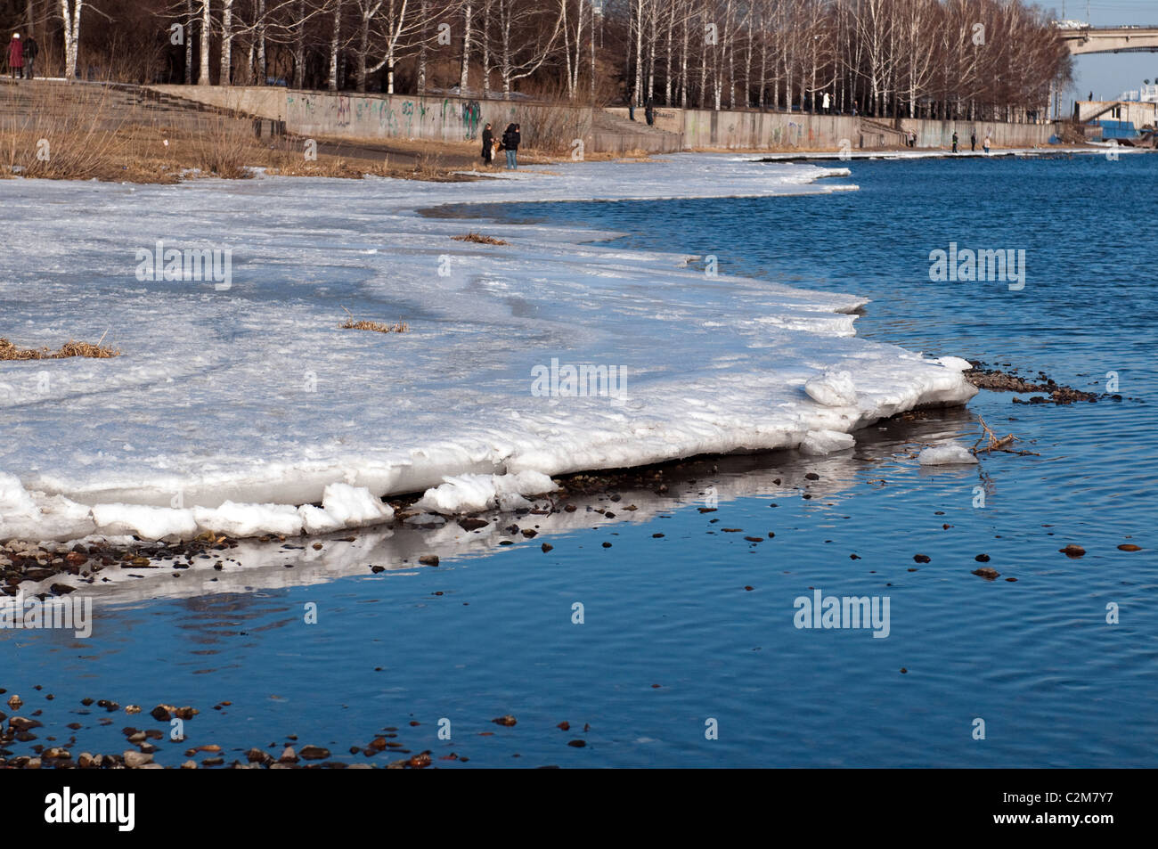 Bank of Enisei river in Krasnoyarsk. Siberia, Russia Stock Photo - Alamy