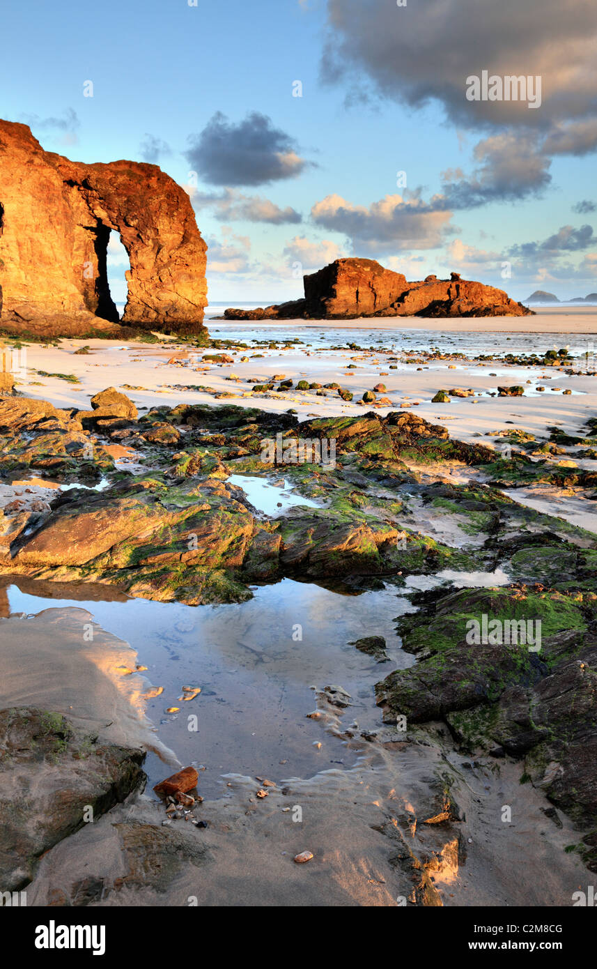Rock arch chapel rock perranporth hi-res stock photography and images ...