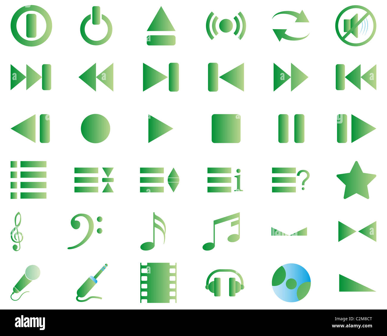 Vector collection of different music themes icons Stock Photo - Alamy