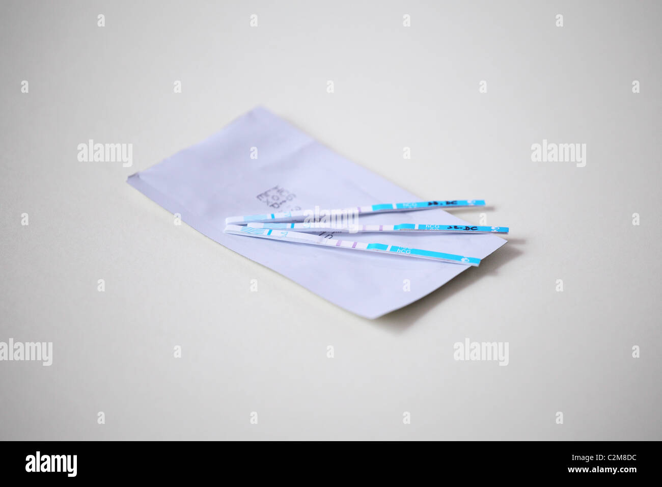 Pregnancy test kit, with positive results, for recognition of hCG ...