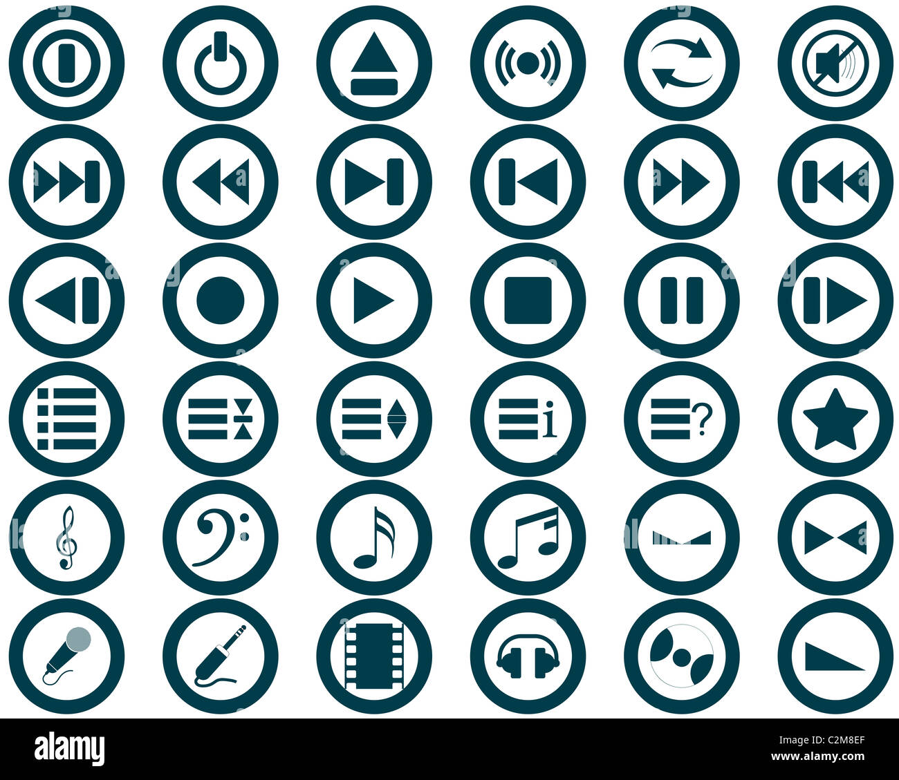 Vector collection of different music themes icons Stock Photo - Alamy