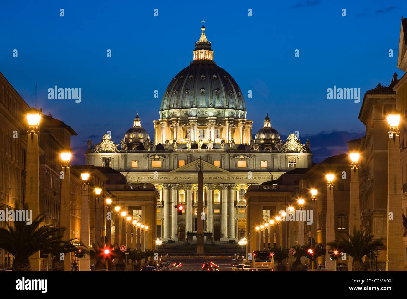 St Peter's Basilica at dusk, Vatican City, Rome, Italy Stock Photo - Alamy