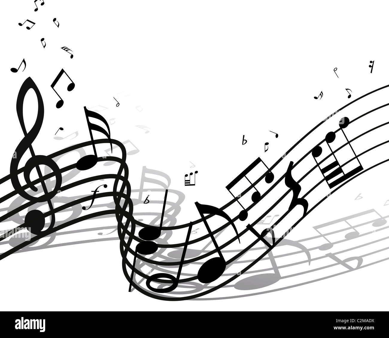 Vector musical notes staff background for design use Stock Photo - Alamy