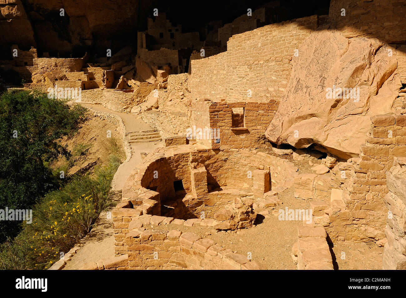 Cliff Palace, cliff dwelling in Mesa Verde National Park Stock Photo ...