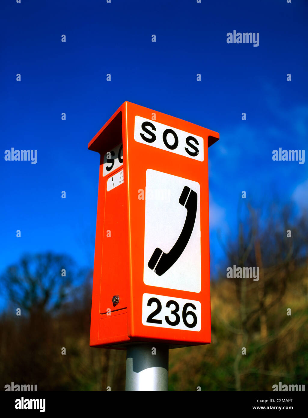 Ireland, Sos Phone On The Side Of A Road Stock Photo - Alamy