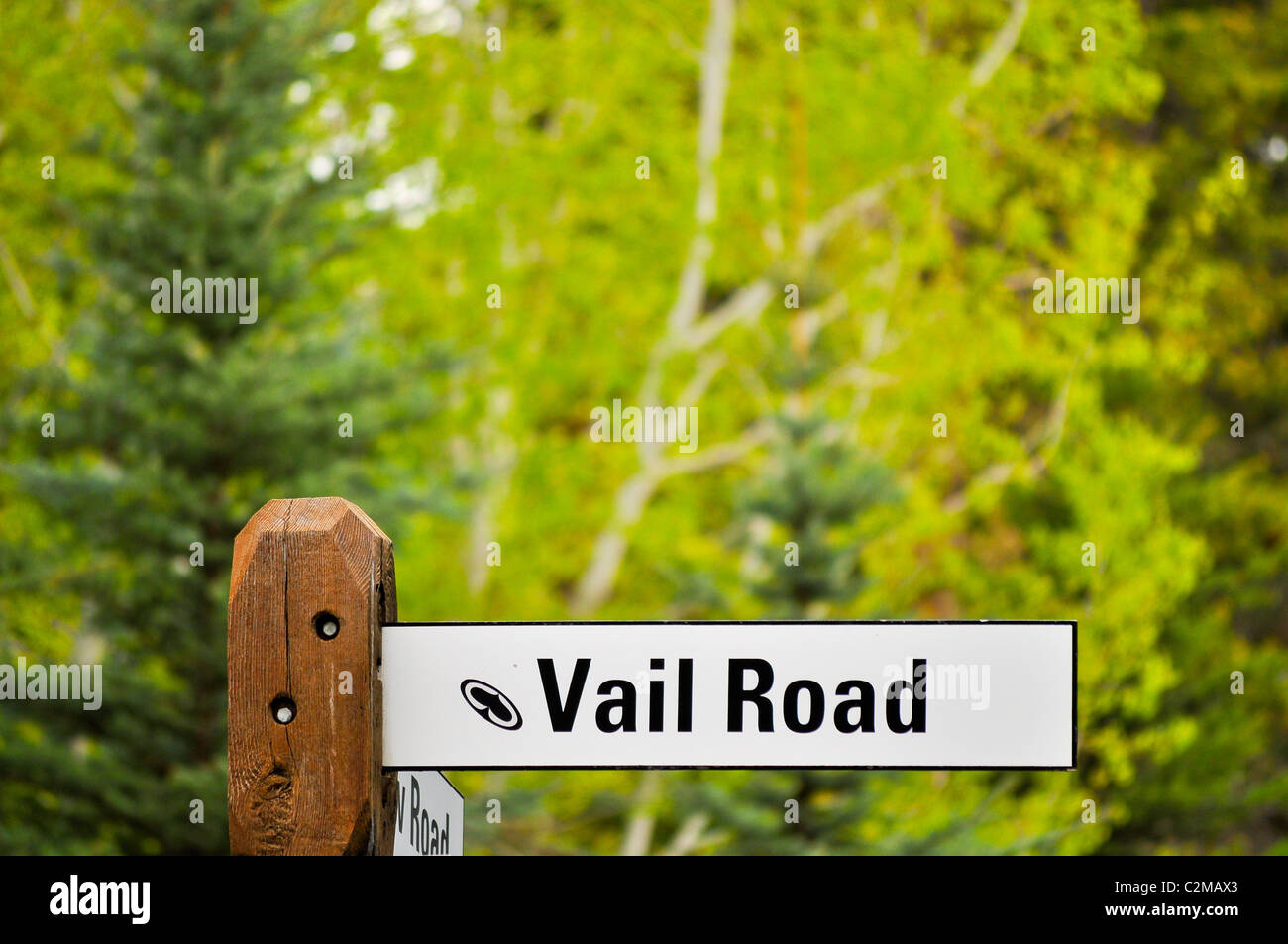 Posted traffic sign Vail Colorado Stock Photo - Alamy