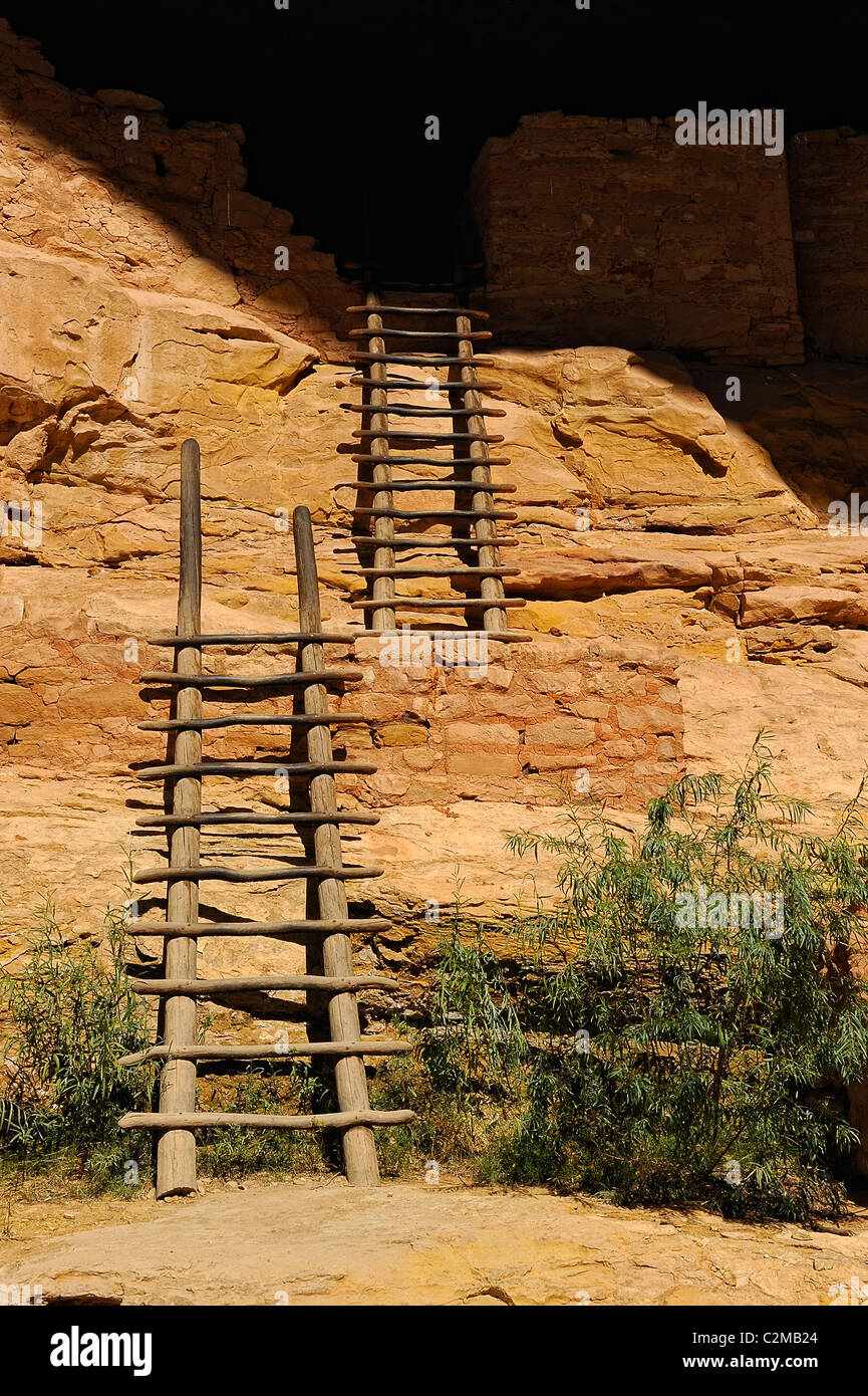 Ladder in a cliff dwelling hi-res stock photography and images - Alamy