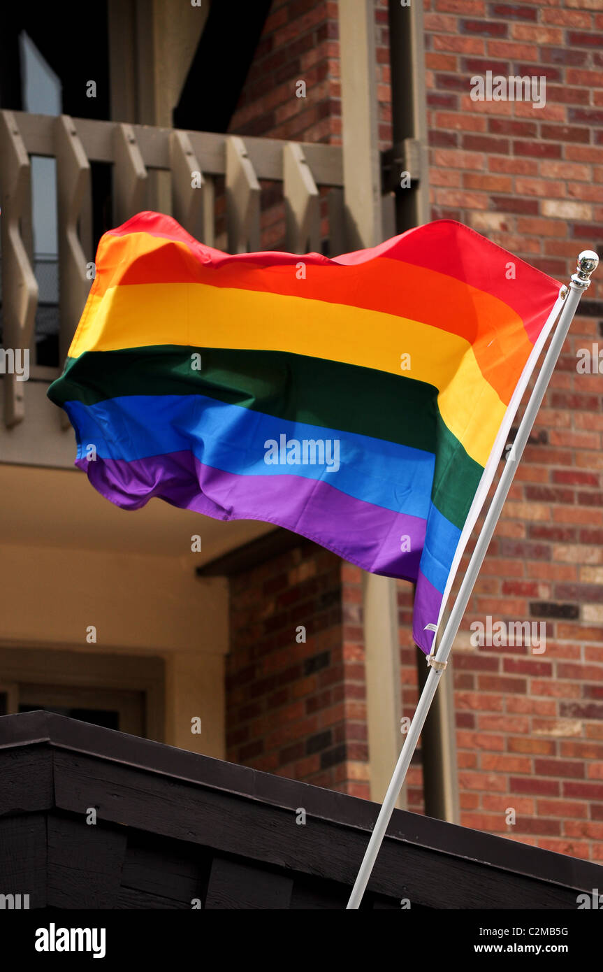 colorful flag in the breeze Stock Photo - Alamy