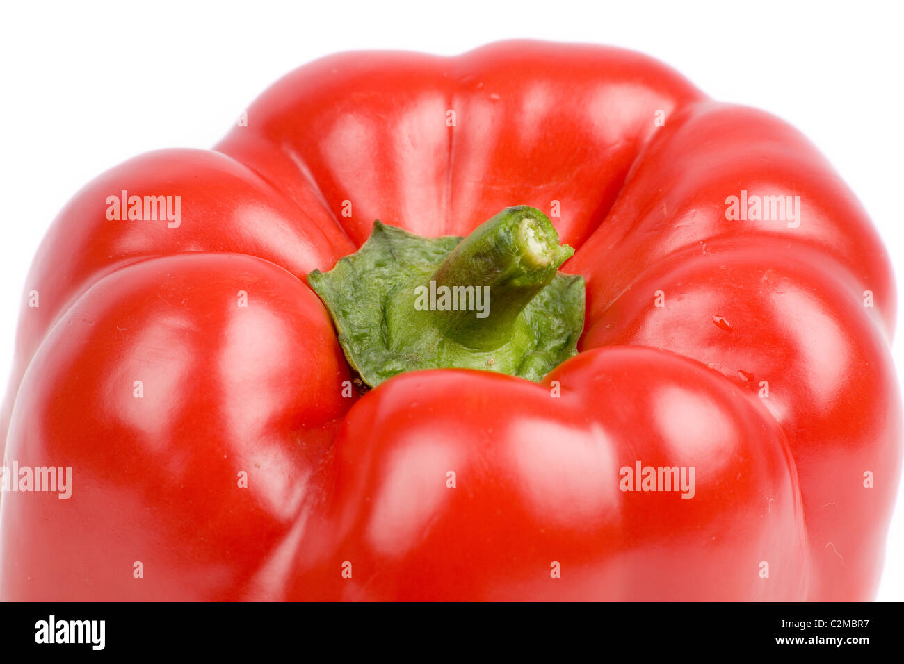 red Bell Pepper with white background Stock Photo - Alamy