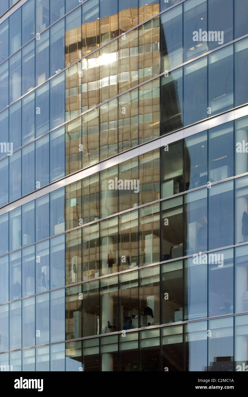 Bastion House reflected in One London Wall Stock Photo - Alamy