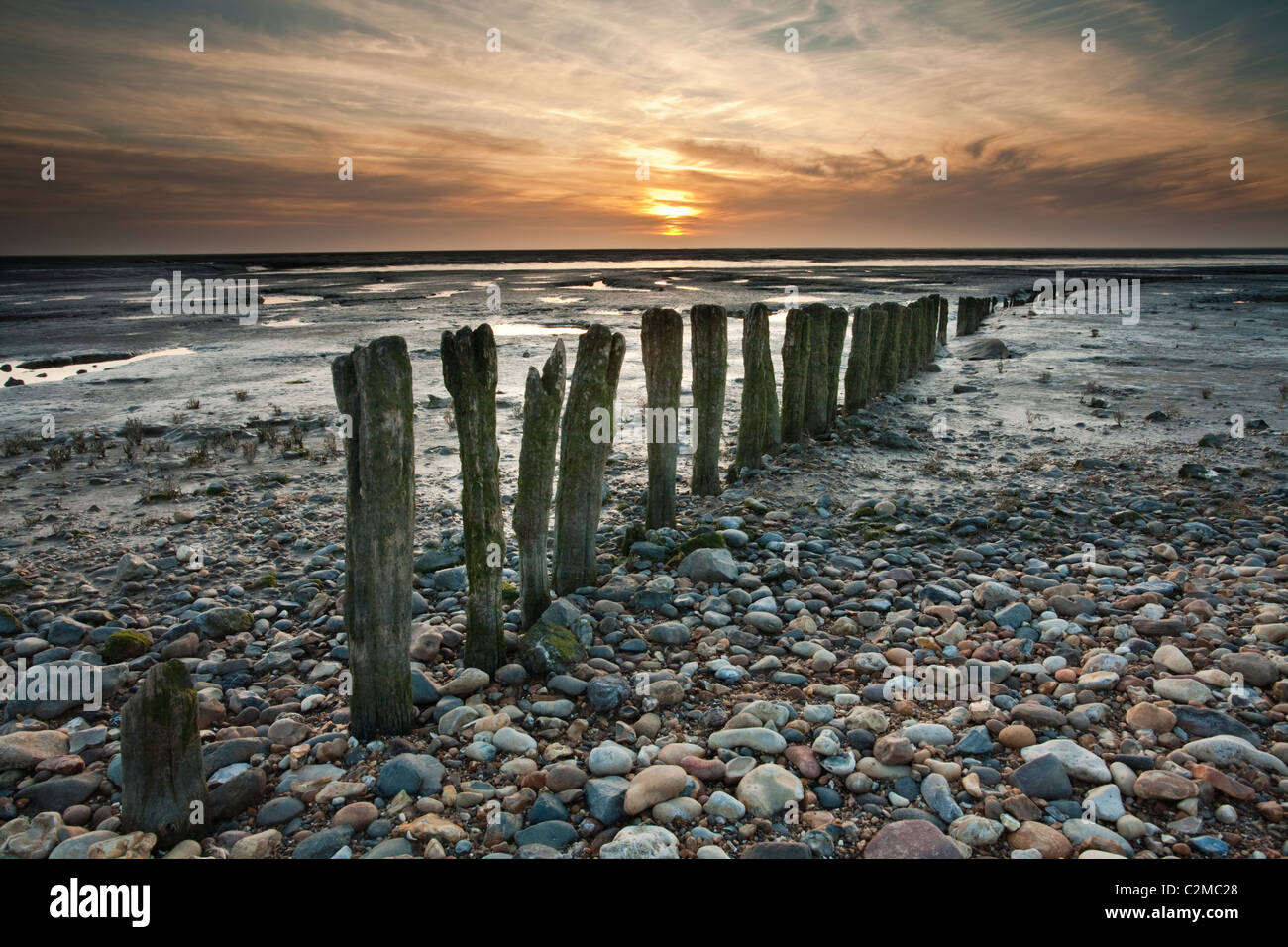 Sunset over The Wash at Snettisham, Norfolk, Uk Stock Photo - Alamy
