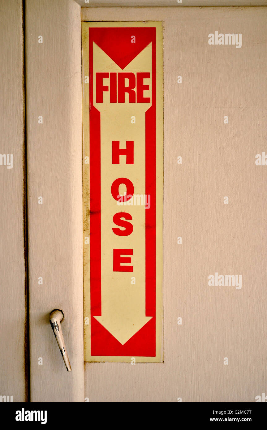 fire hose signage Stock Photo - Alamy