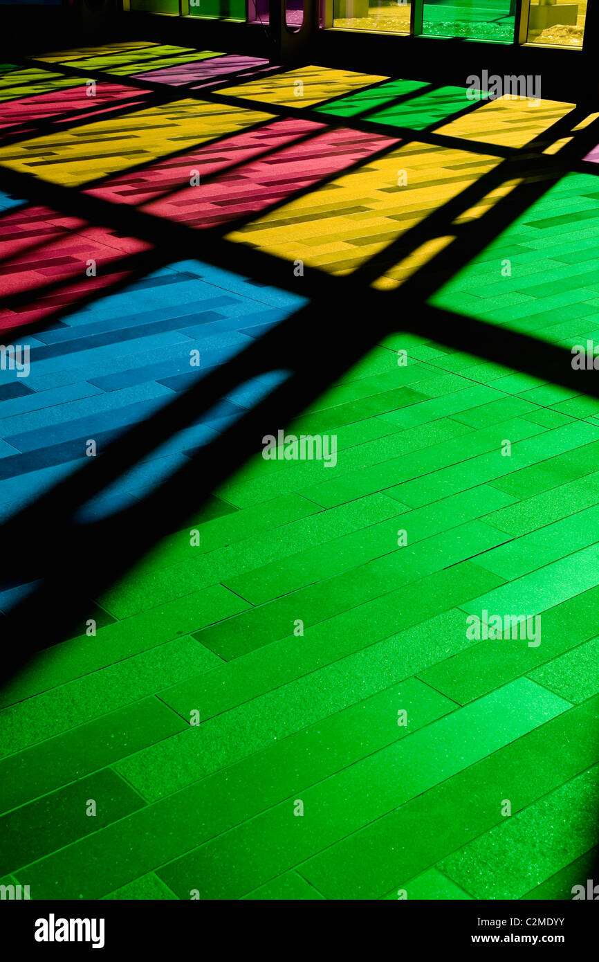 Colorful Windows; Reflection Of Stained Glass Window On The Floor Stock ...