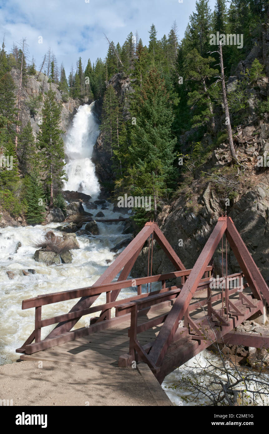 Colorado, Steamboat Springs, Fish Creek Falls, 283-foot waterfall ...