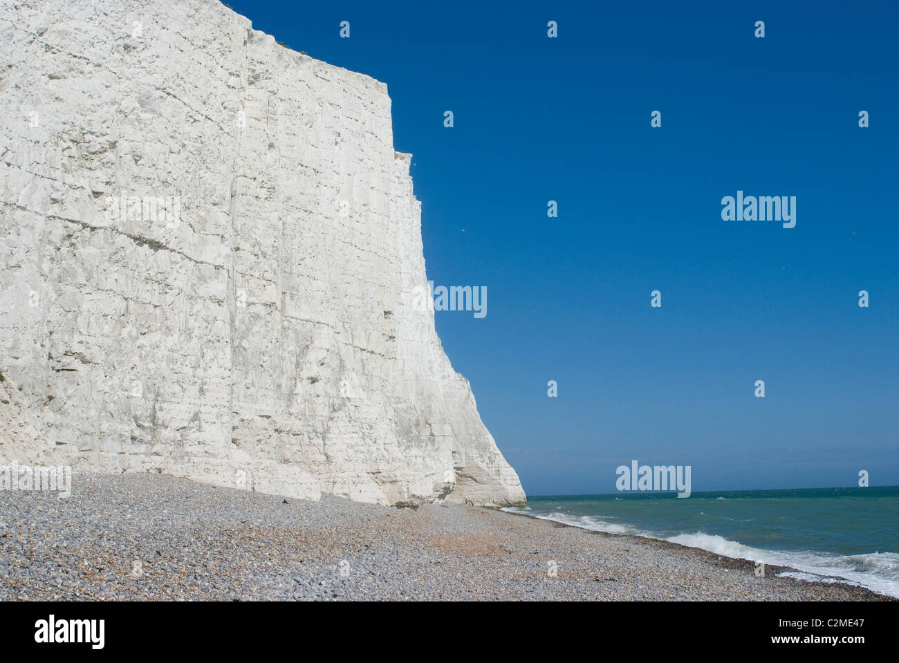 The White Cliffs at Seven Sisters Beach, East Sussex, England Stock ...