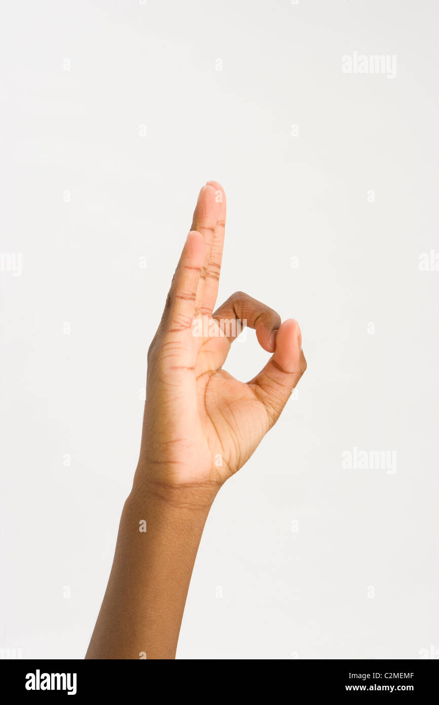 One Hand; Giving The Ok Sign Stock Photo - Alamy