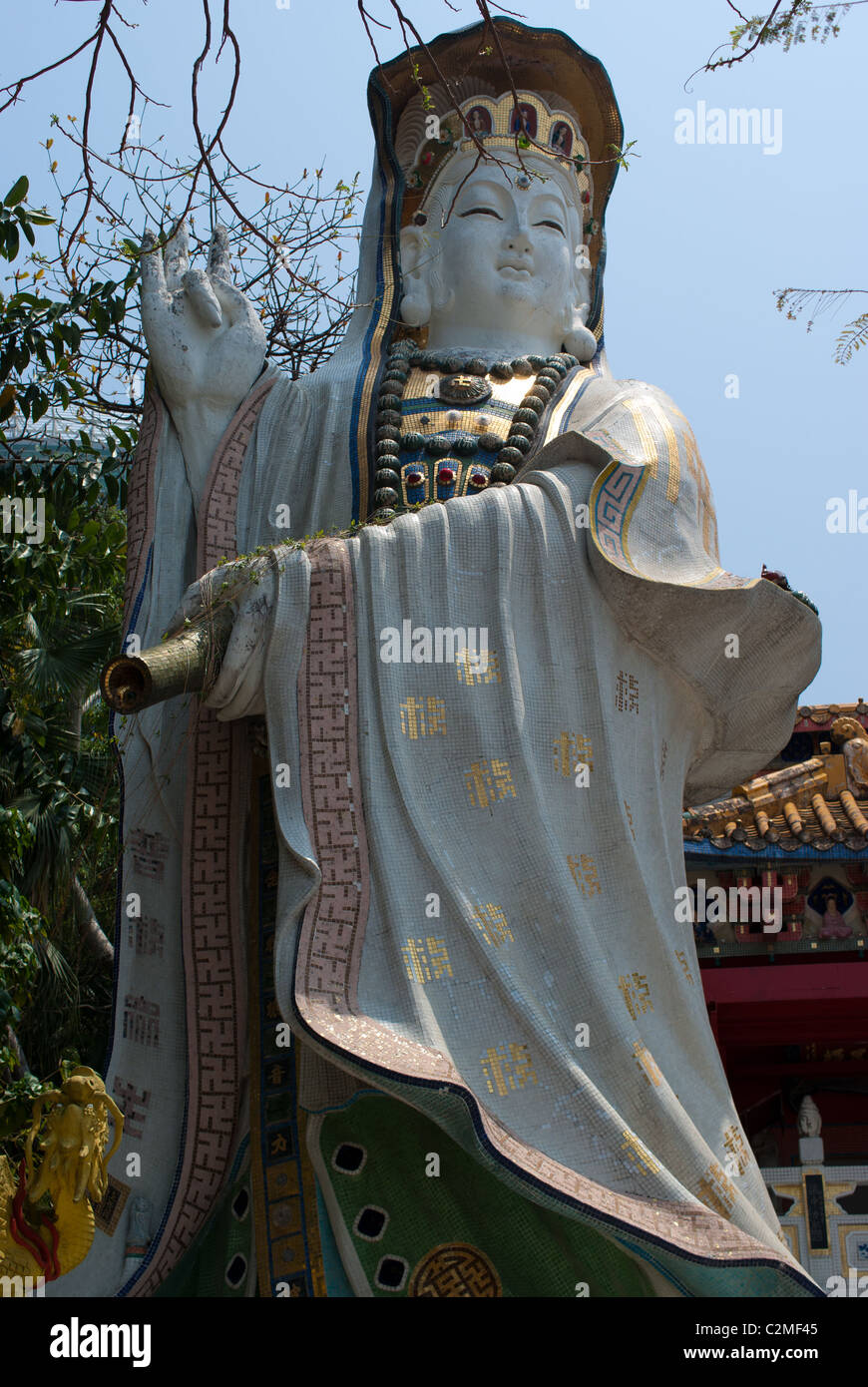 Standing lady Buddha marble statue in Hong Kong Stock Photo - Alamy