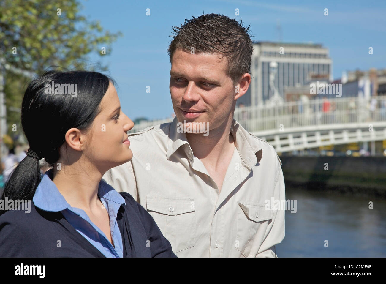 Couple Smiling At Eachother Stock Photo - Alamy