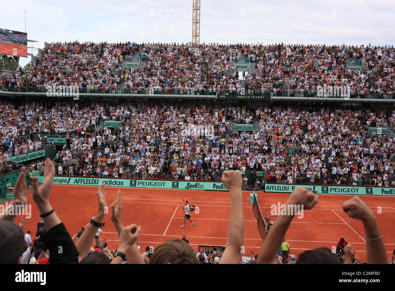 Robin Soderling, Sweden celebrates his victory over Rafael Nadal, Spain ...