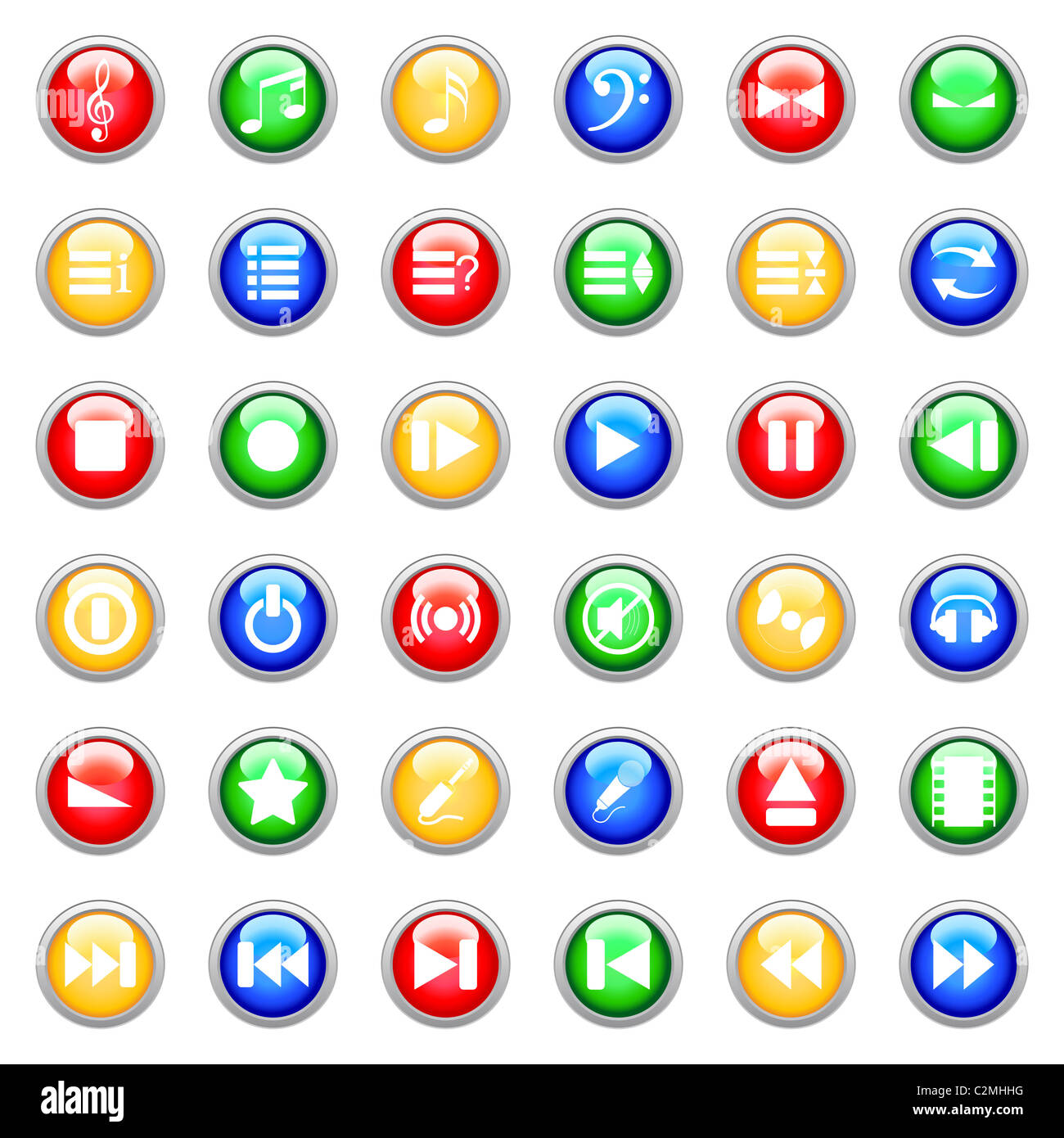 Vector collection of different music themes icons Stock Photo - Alamy