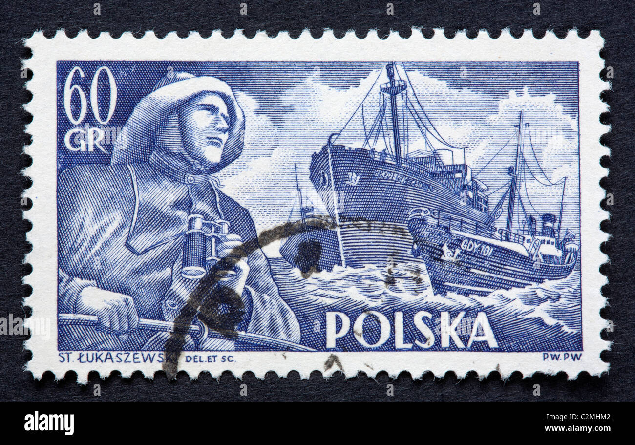 Polish postage stamp Stock Photo - Alamy