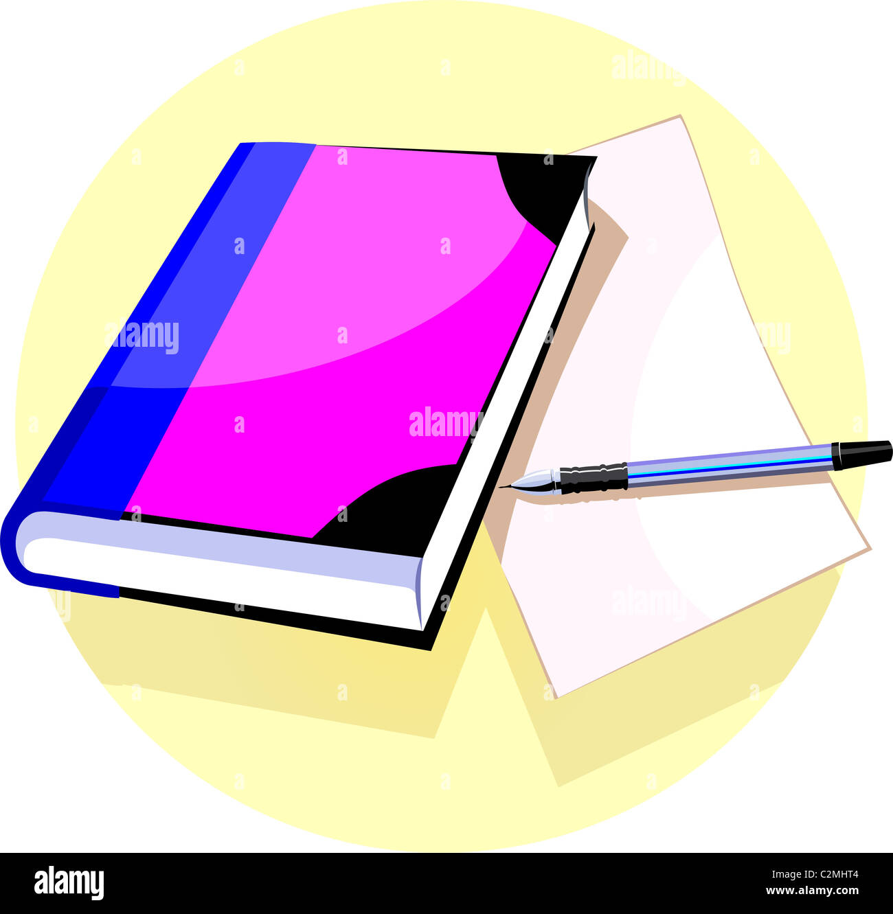 Book and pen Stock Photo - Alamy