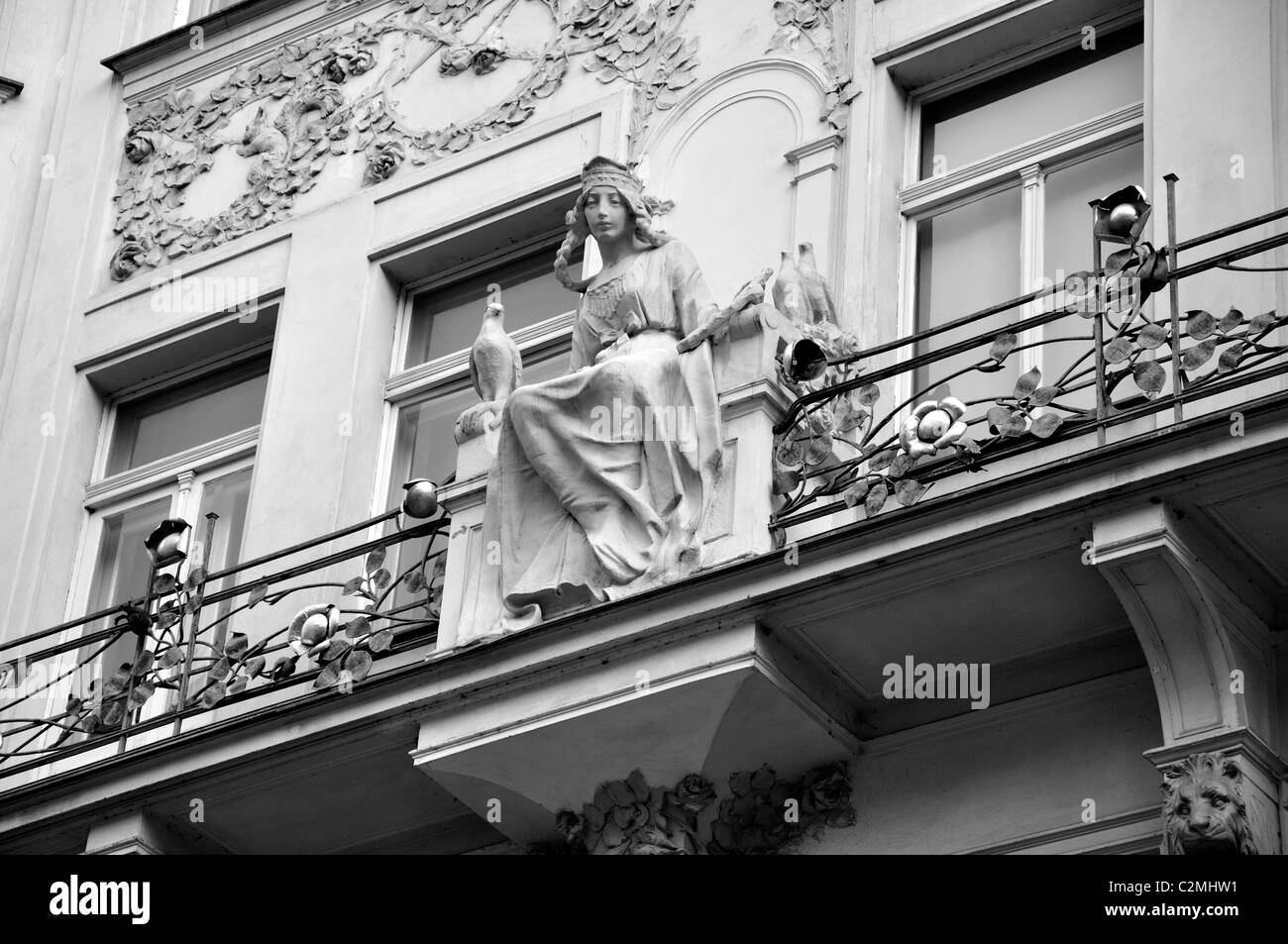 Balcony in Prague Stock Photo - Alamy