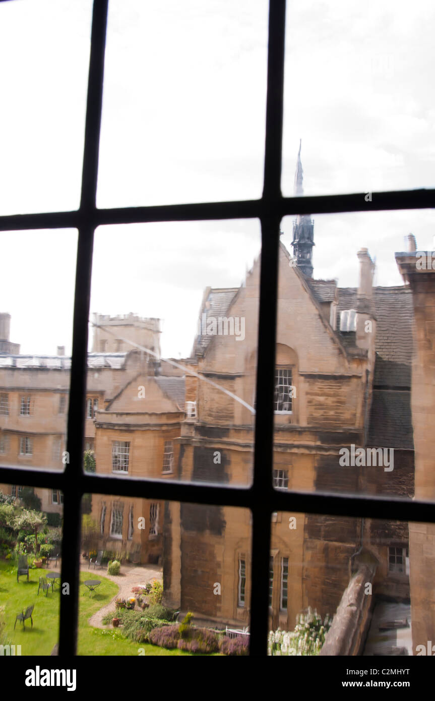 Oxford scene through a window Stock Photo - Alamy