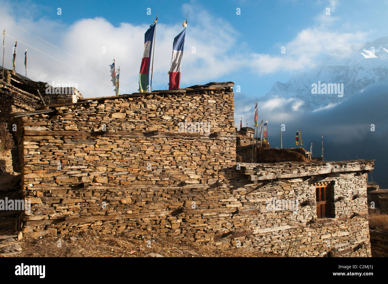 Nepal village stone house hi-res stock photography and images - Alamy