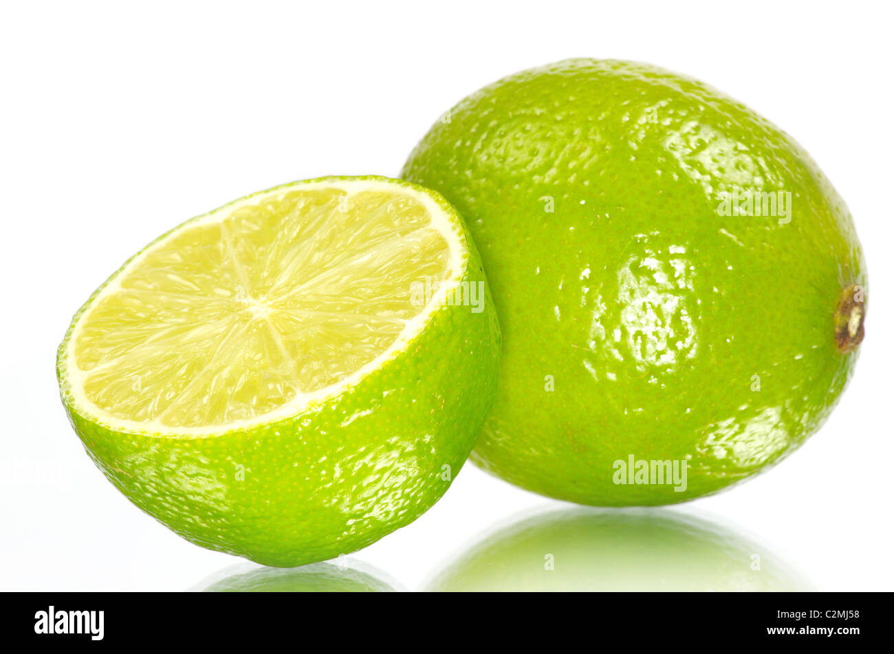 Fresh ripe lime isolated on white background Stock Photo - Alamy