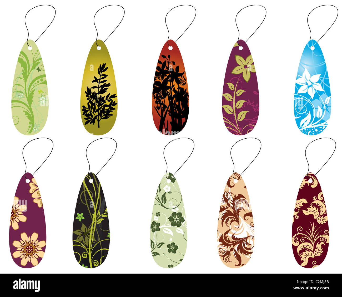 Set of different vector floral bookmarks for design use Stock Photo - Alamy