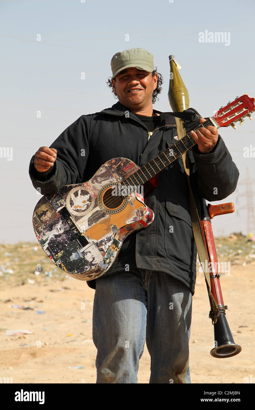 A singing rebel in Libya Stock Photo - Alamy