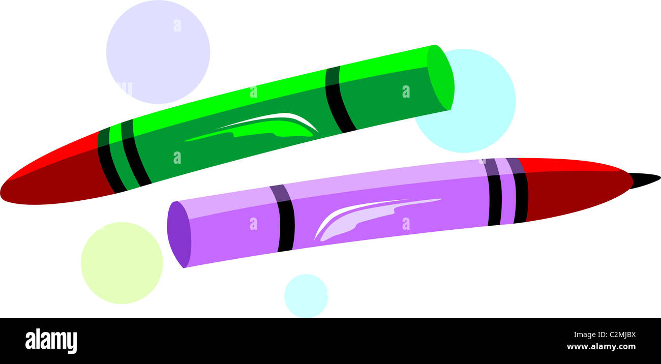 pencil and Crayons Stock Photo - Alamy
