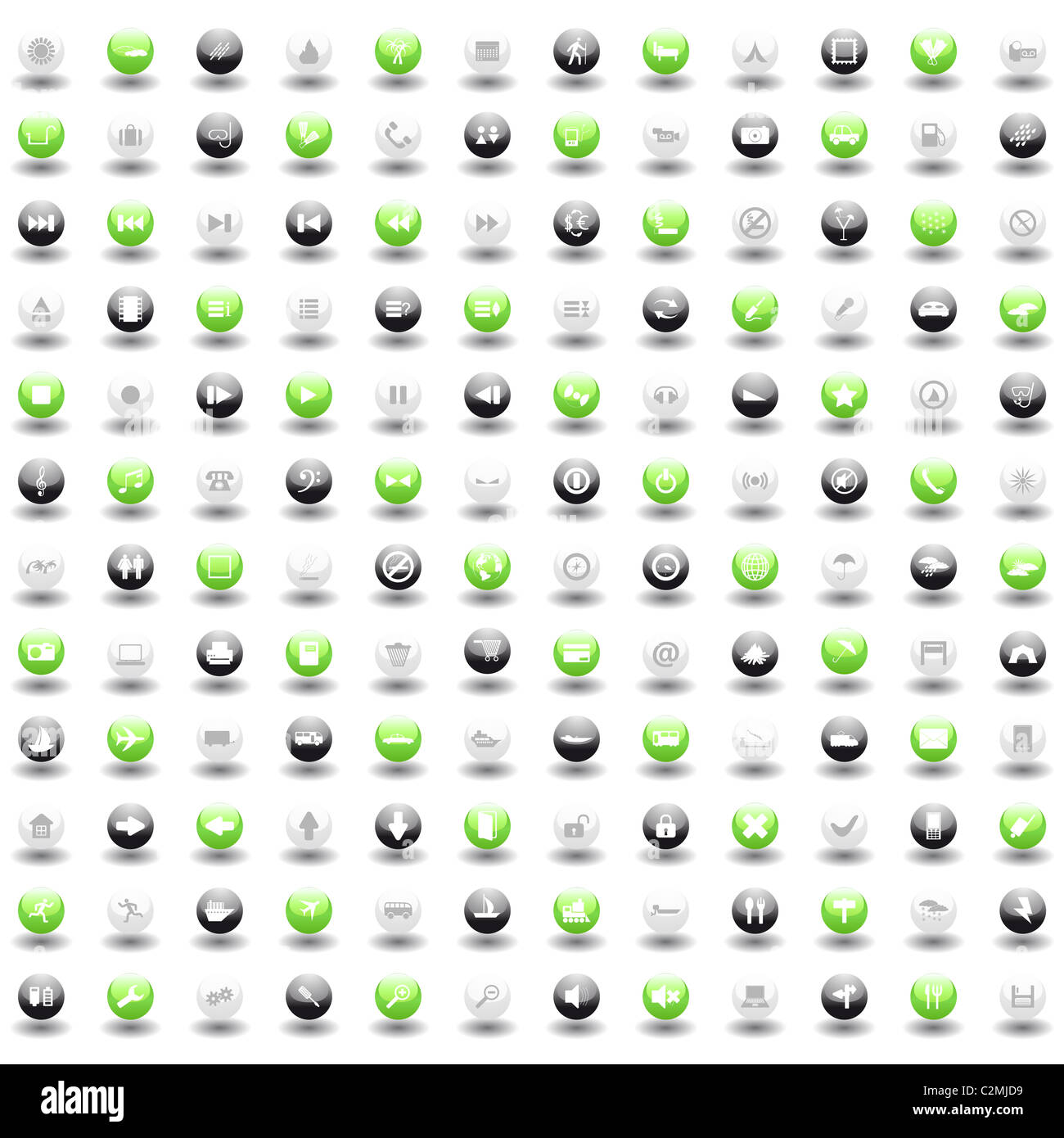 Biggest collection of different icons for using in web design Stock ...