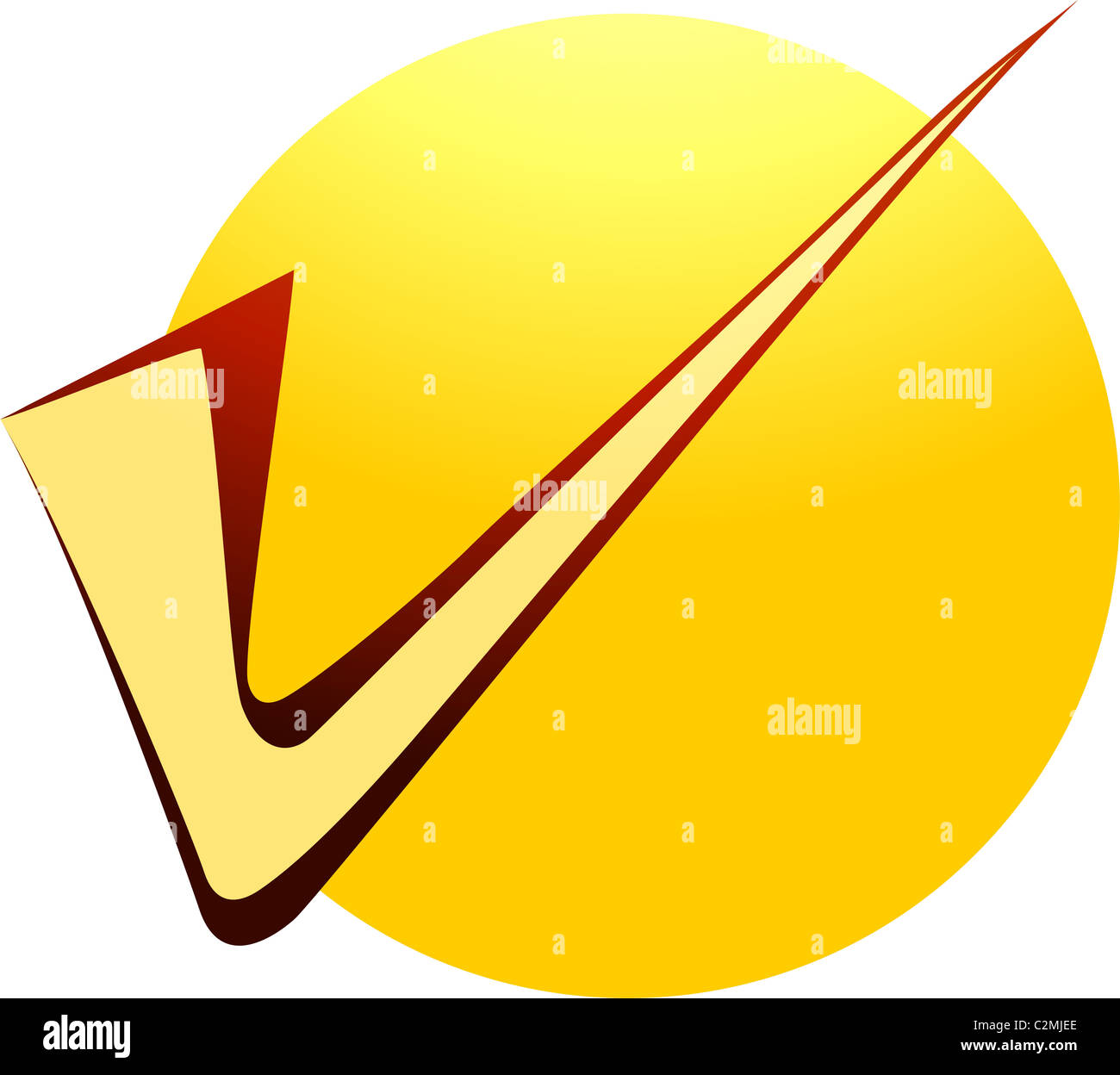 Illustration of tick mark in yellow colour Stock Photo - Alamy