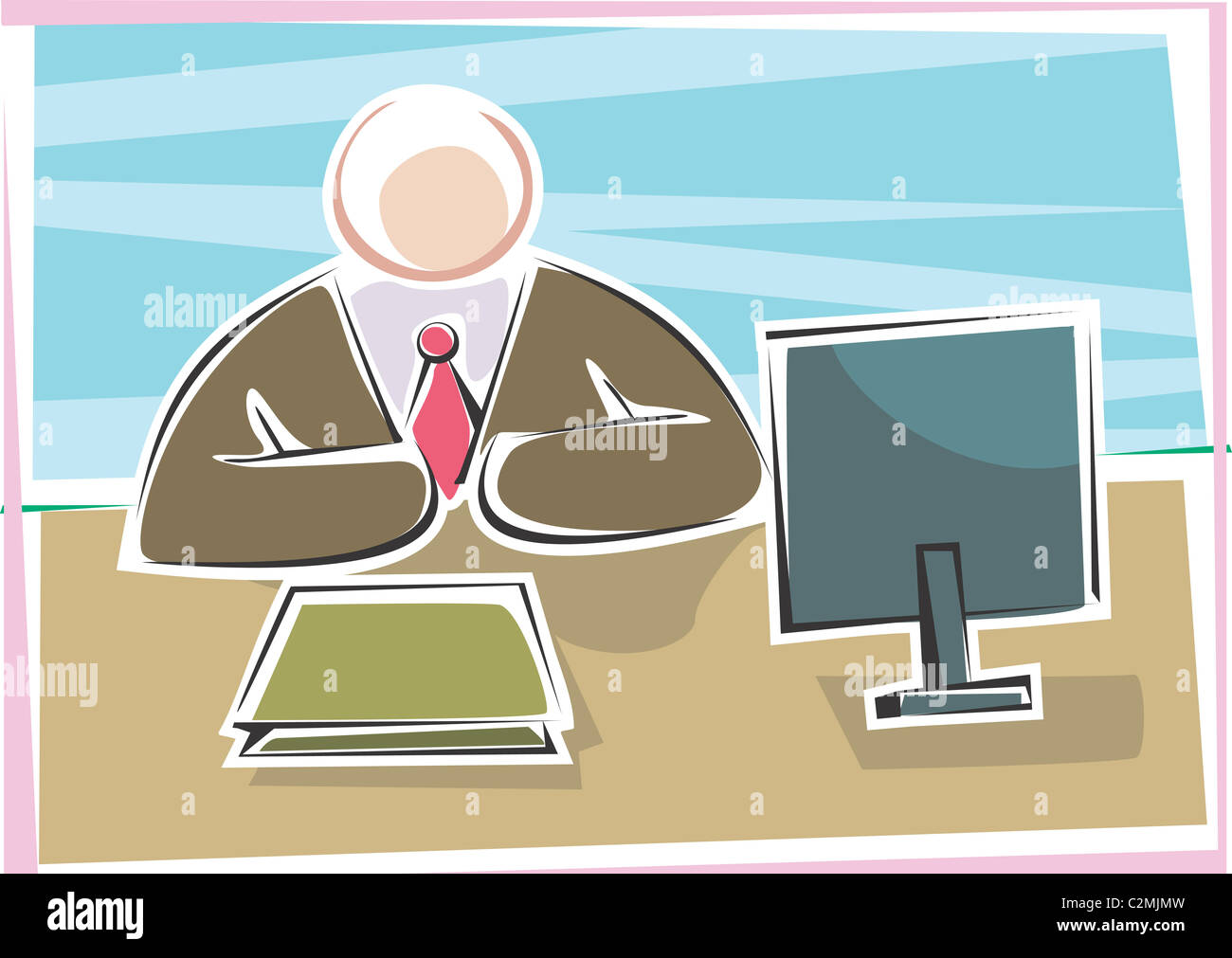 office room with receptionist Stock Photo - Alamy