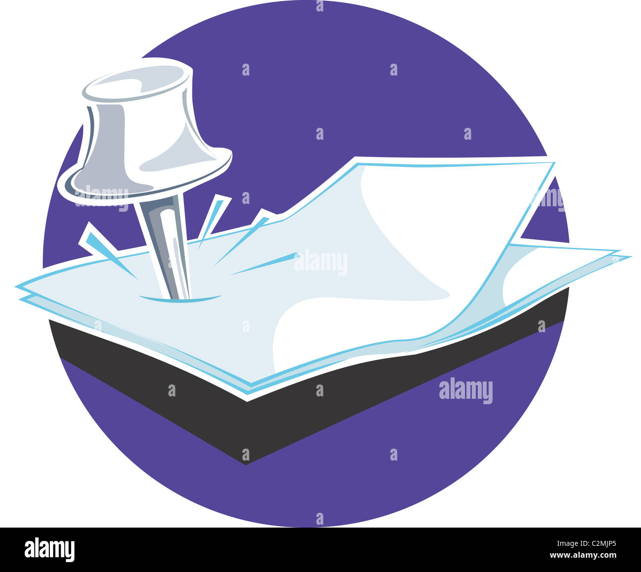 paper and pin with cap Stock Photo - Alamy