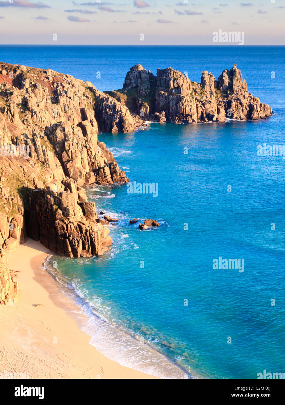 Treen cliffs and Treryn Dinas headland, Cornwall England UK Stock Photo ...